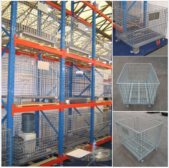 Carbon Steel Q195 Warehouse storage cages - Nice Trolley Manufacturer